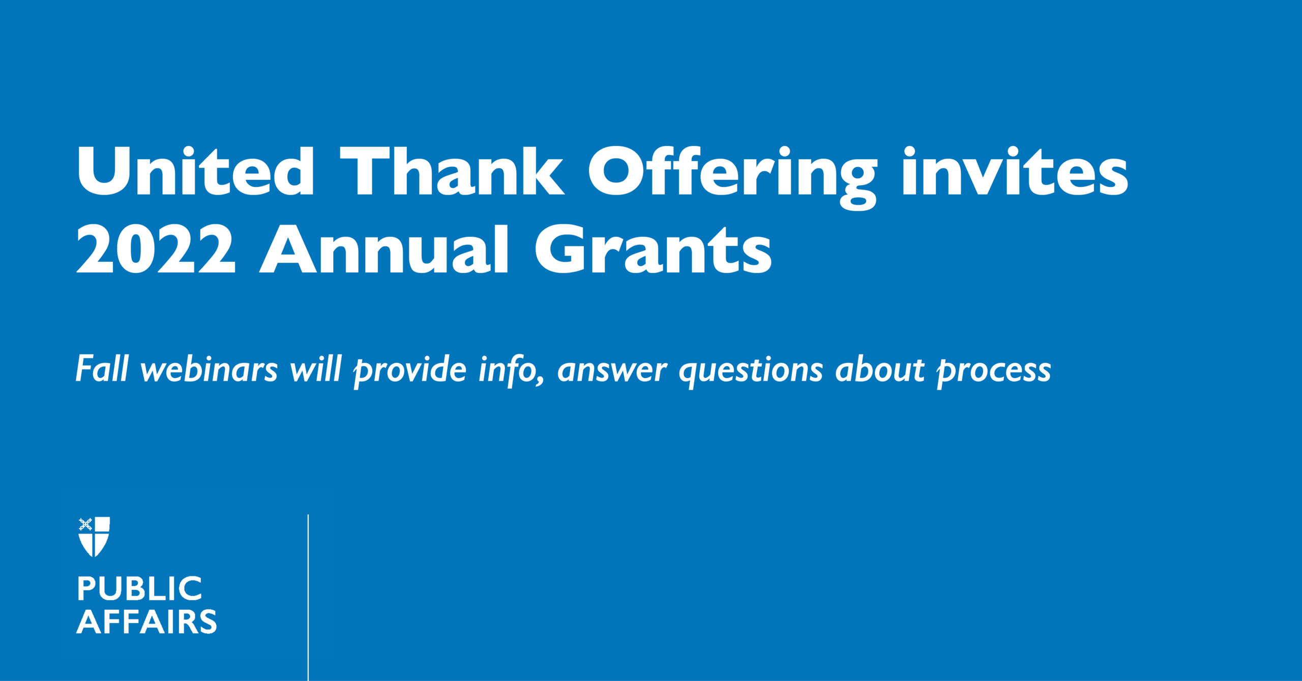 United Thank Offering invites 2022 Annual Grants – The Episcopal Church