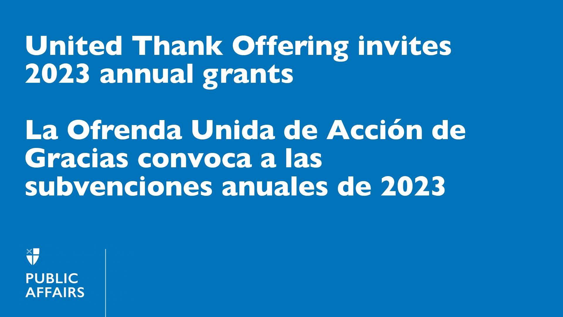 United Thank Offering invites 2023 annual grants – The Episcopal Church