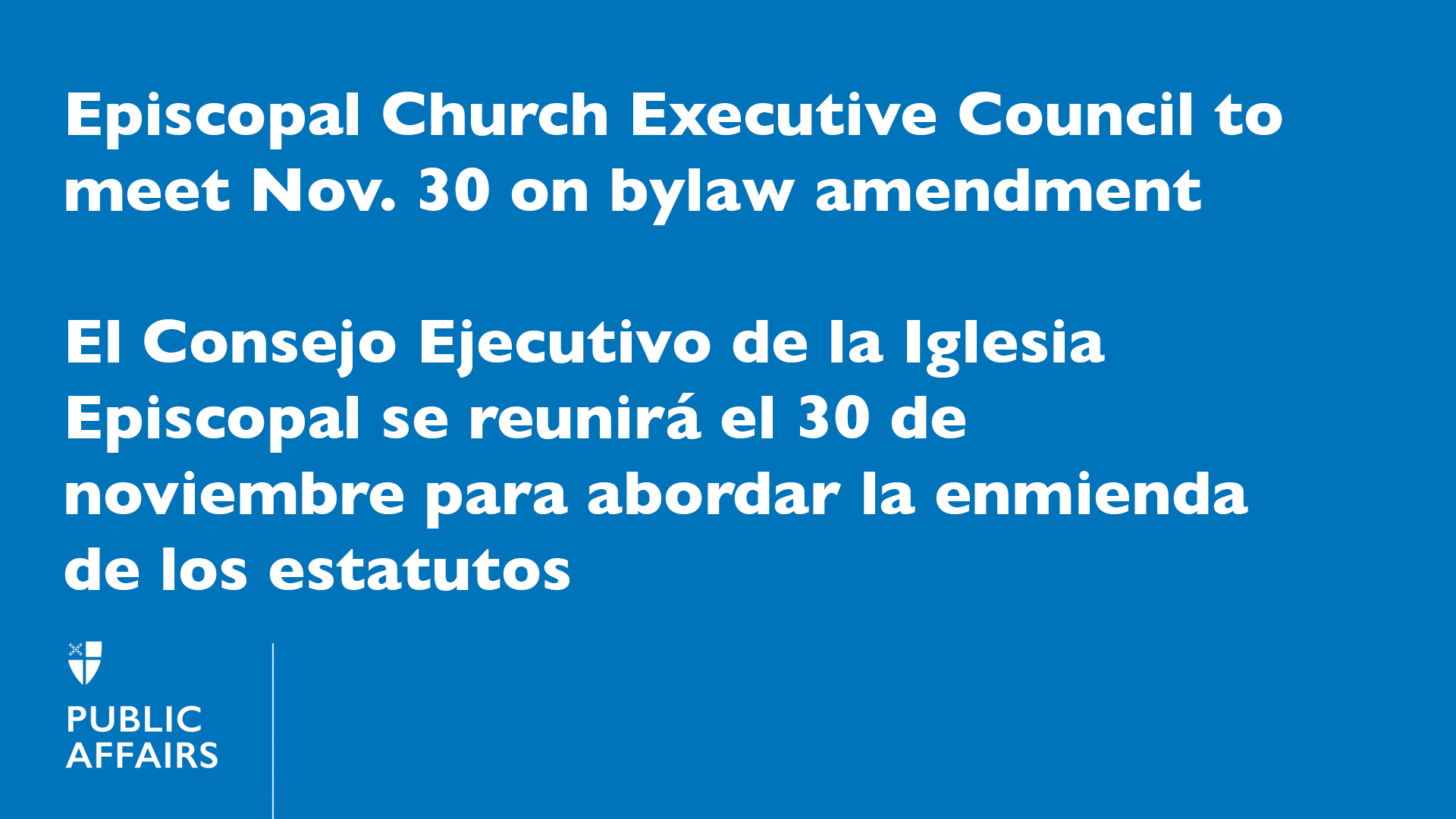 Episcopal Church Executive Council to meet Nov. 30 on bylaw amendment ...