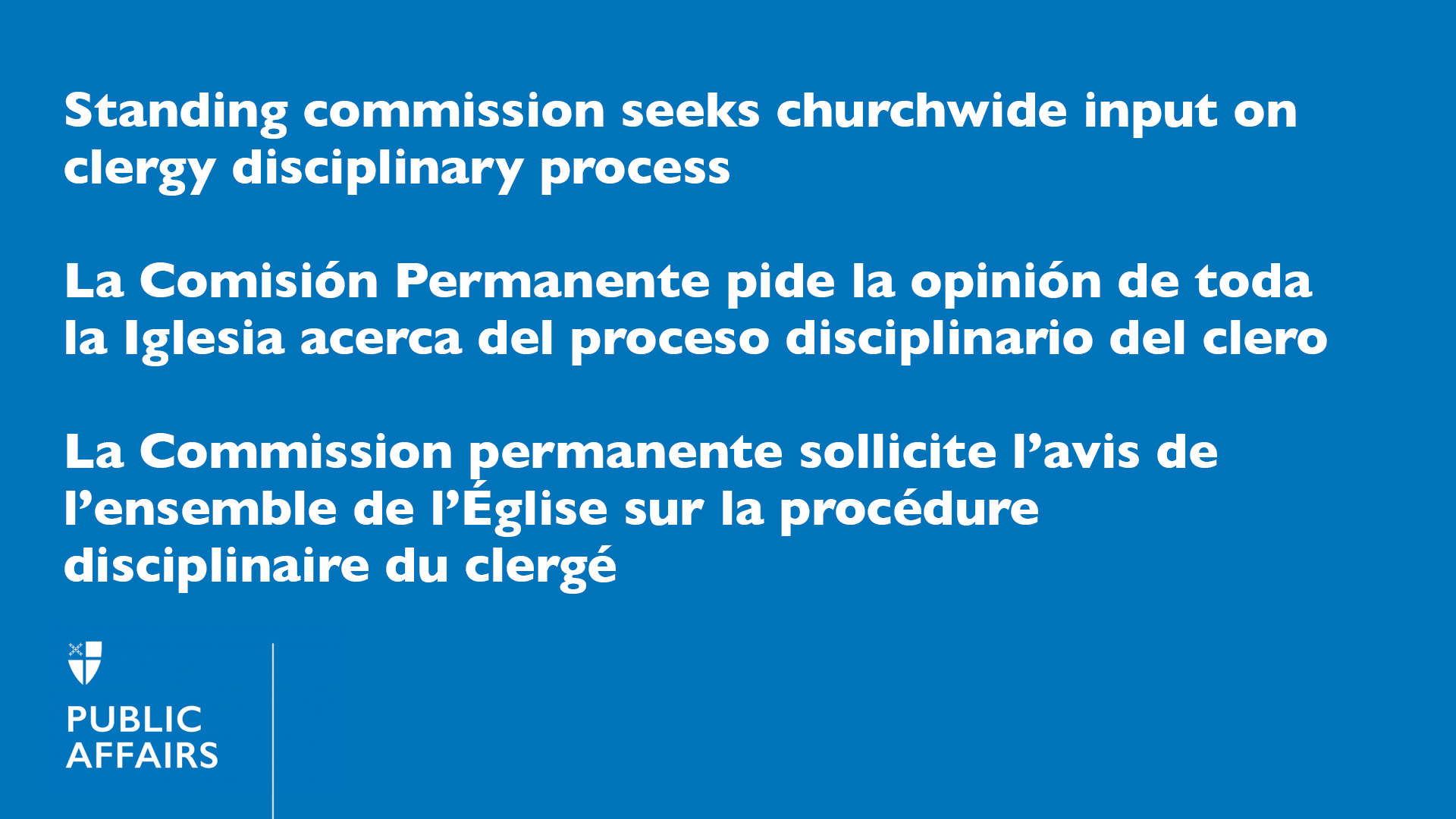 Standing commission seeks churchwide input on clergy disciplinary ...