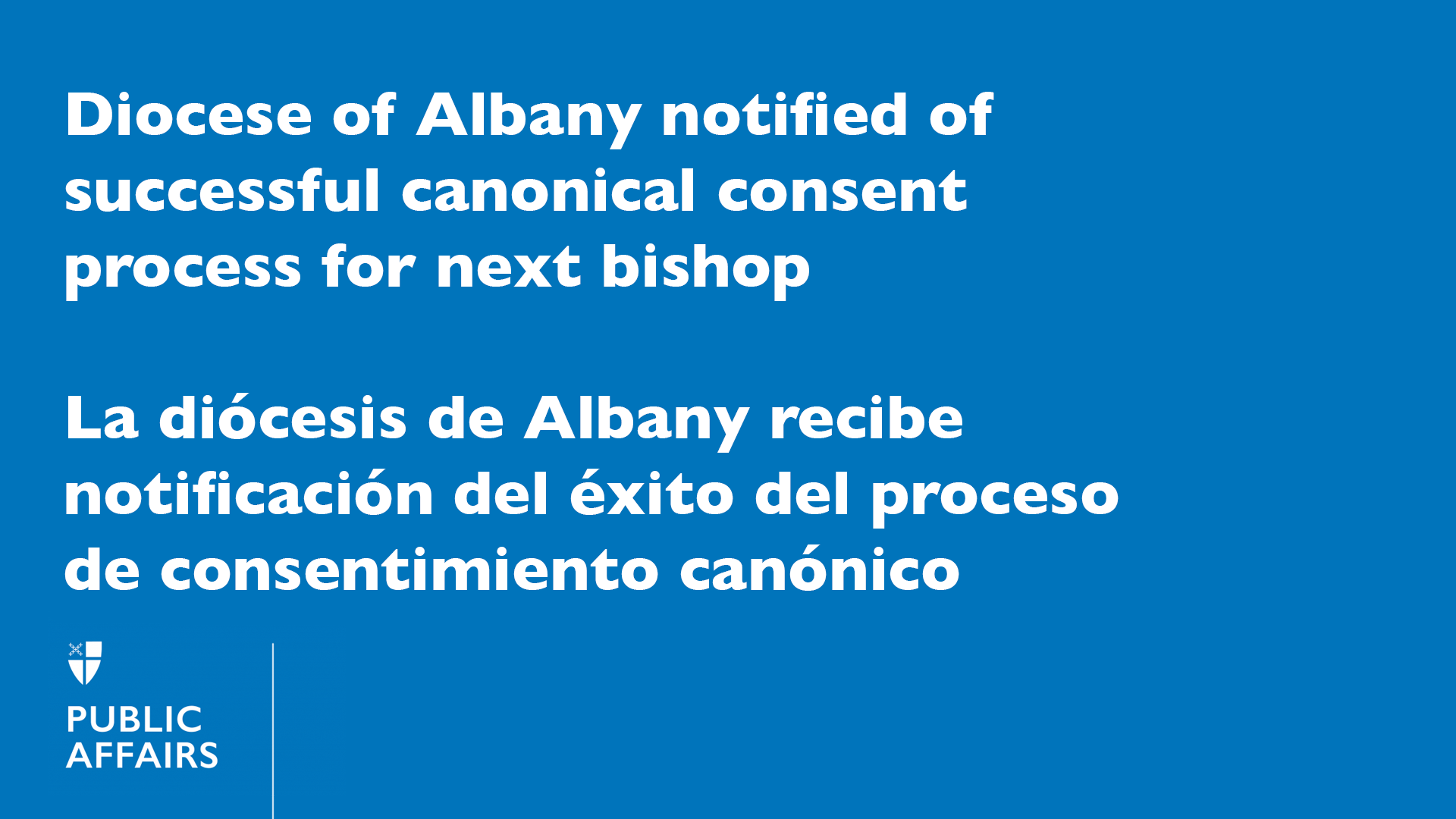 Diocese of Albany notified of successful canonical consent process for ...