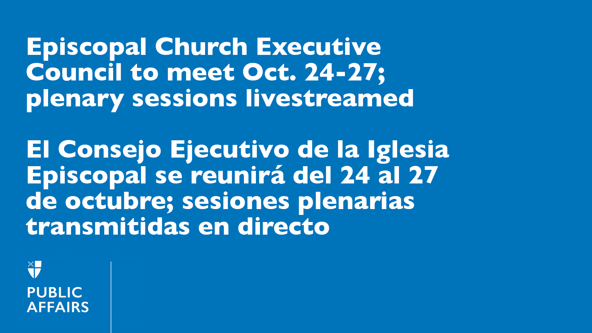 Episcopal Church Executive Council to meet Oct. 24-27; plenary sessions ...