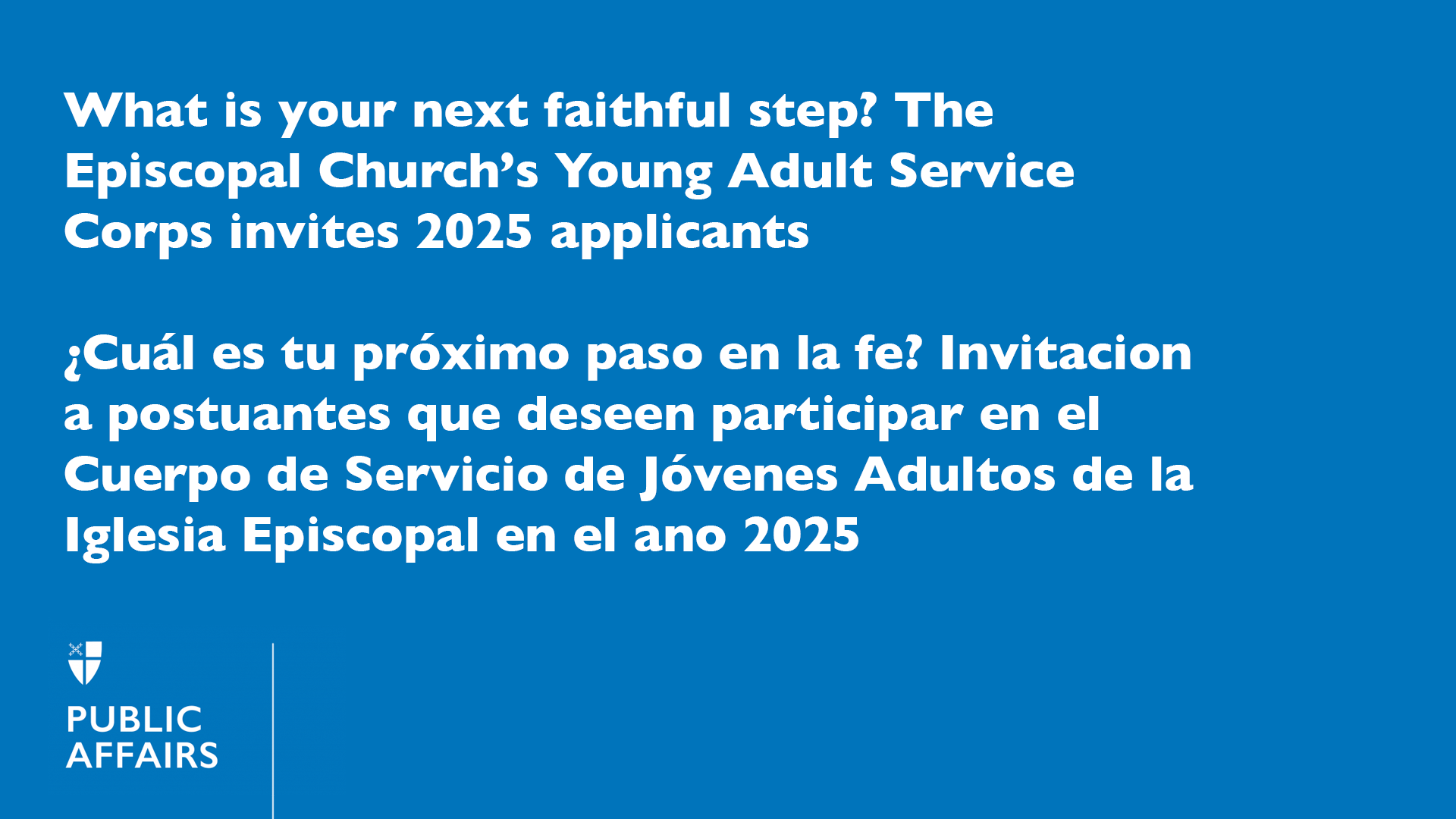 What is your next faithful step? The Episcopal Church’s Young Adult ...