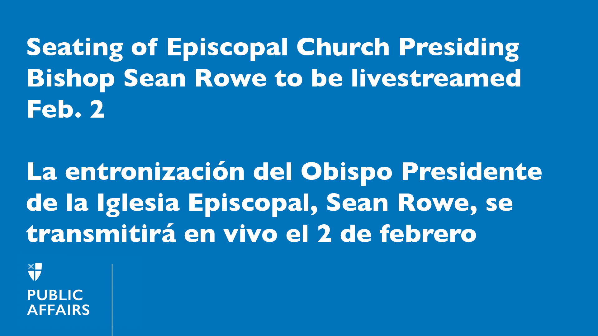 Seating of Episcopal Church Presiding Bishop Sean Rowe to be ...