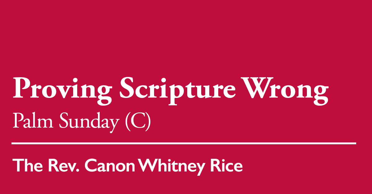 Proving Scripture Wrong, Palm Sunday (C) – April 13, 2025 – The Episcopal Church