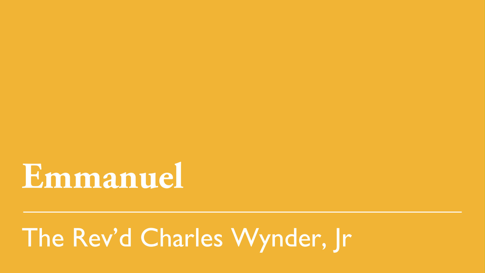 Emmanuel, Christmas Day (I) – December 25, 2025 – The Episcopal Church