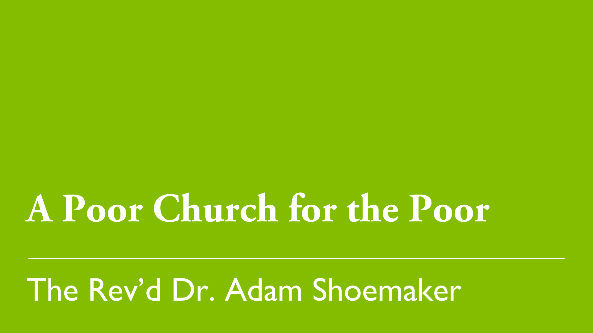A Poor Church for the Poor, Epiphany 3 (A) – January 25, 2026 – The ...