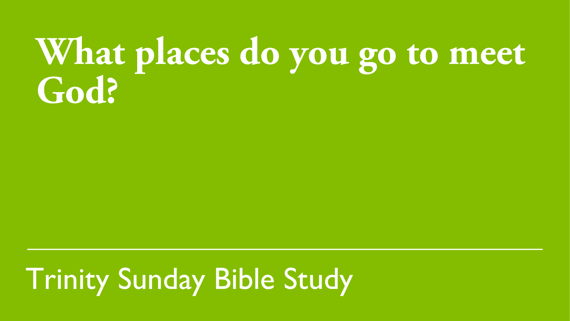 Bible Study: Trinity Sunday (A) – May 31, 2026 – The Episcopal Church